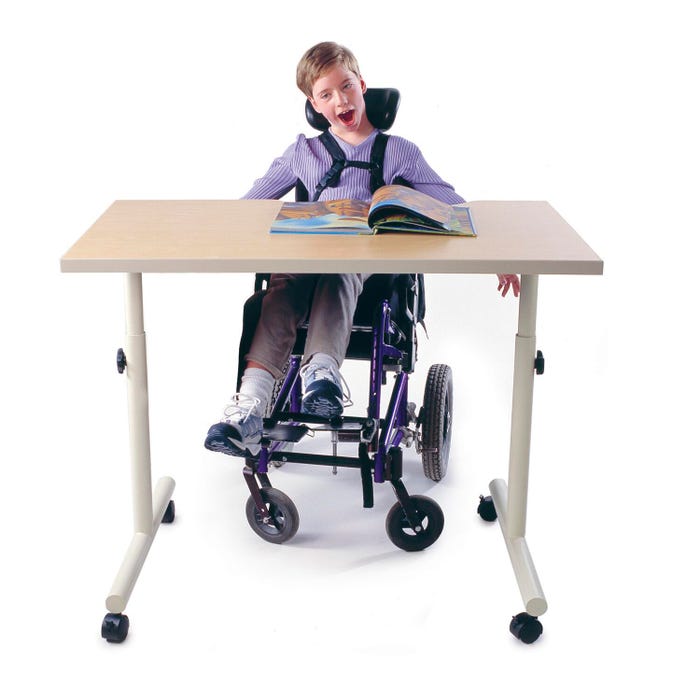Populas Wheelchair Accessible Adjustable Height Desk with Tilt Adjustable Top, 36 x 30 x 23 - 33 ...